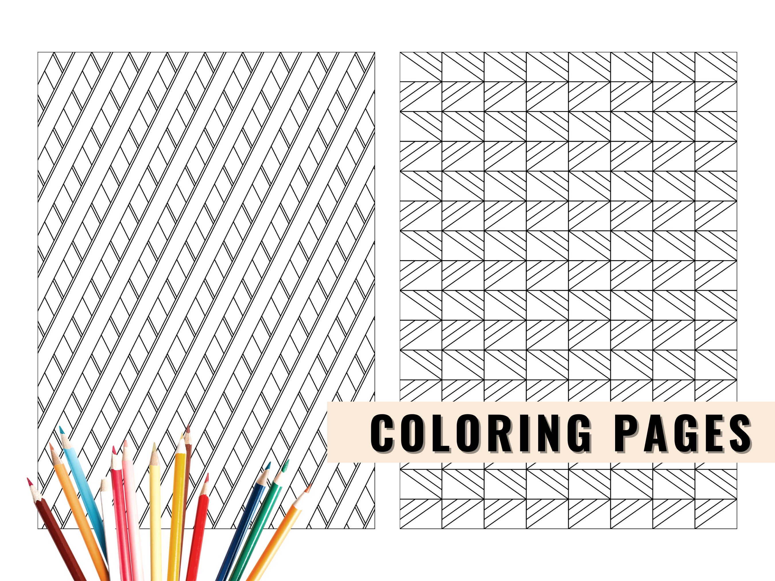 10 Printable Patterns Coloring Pages, A4 PDF Coloring,shapes Coloring ...