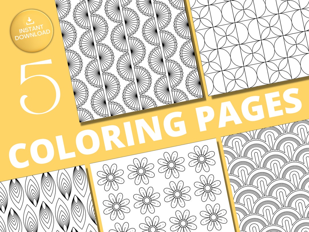 Stress Relief Floral Pattern Coloring Symmetrical Creativity - Etsy