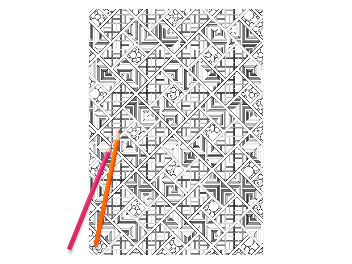 Zendoodle Geometric Art PDF Coloring Different Geometric - Etsy