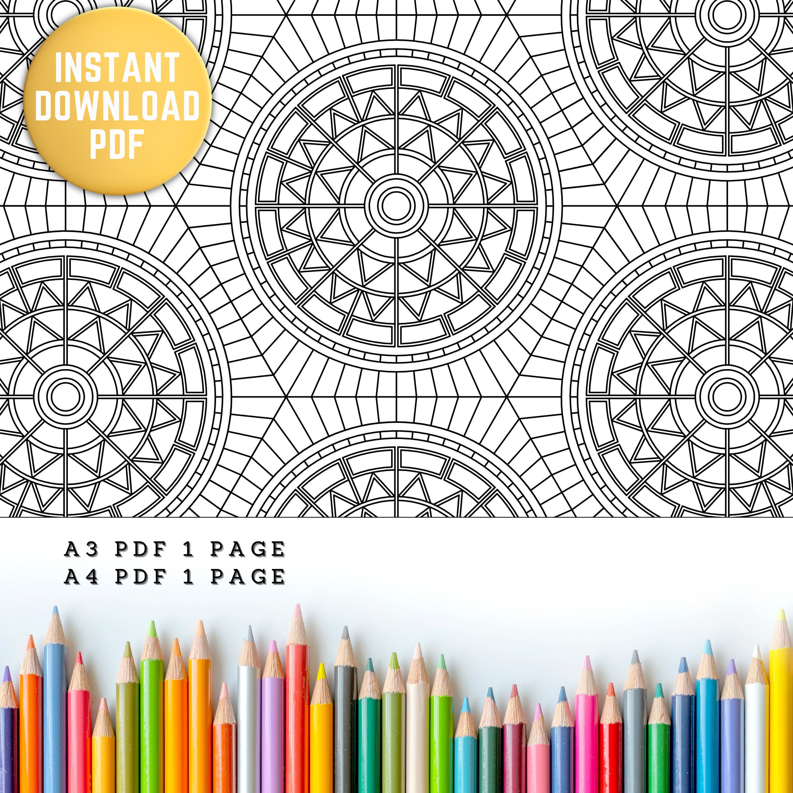 Different Geometric PDF Coloring, Seamless Hexagon Pattern Geometric ...