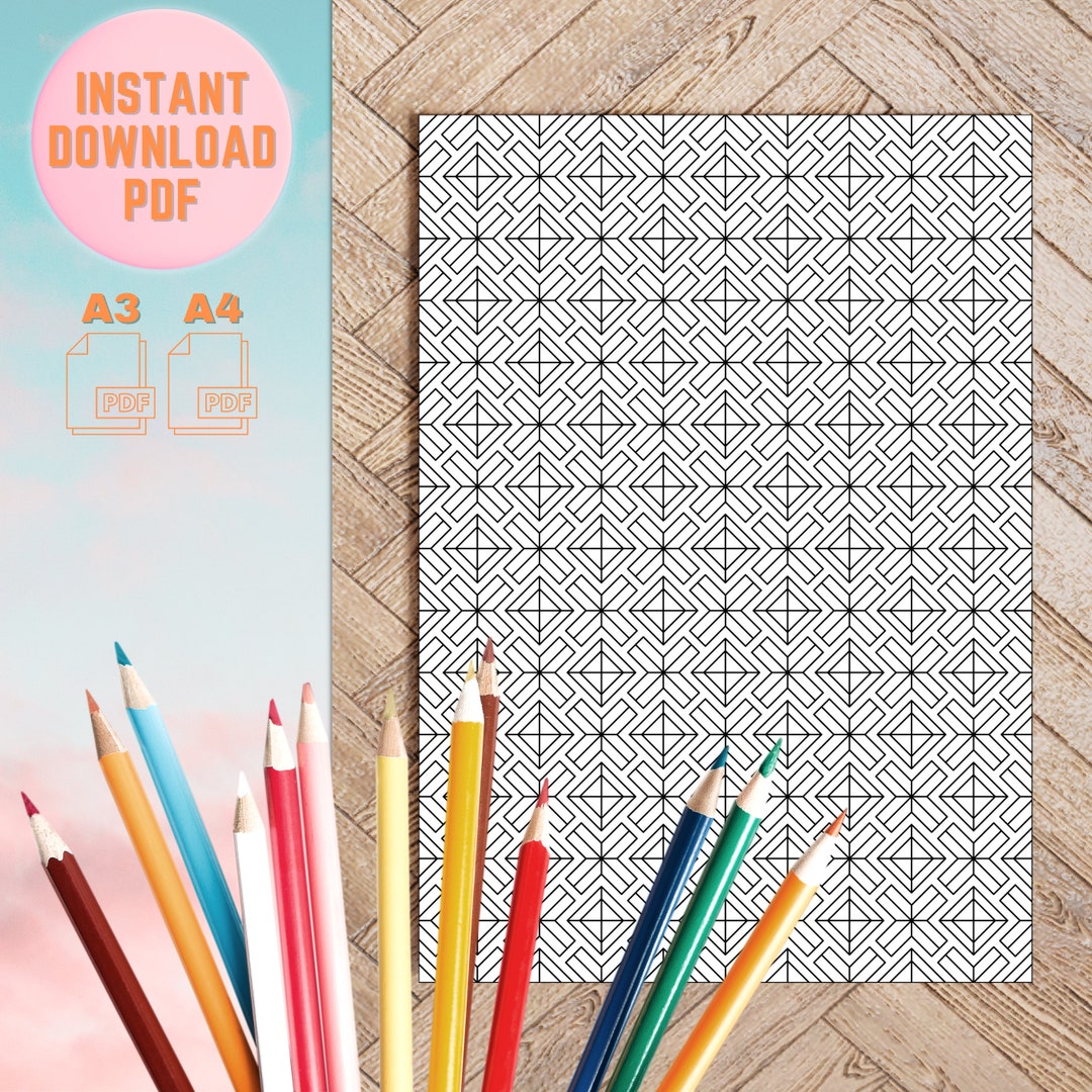 Coloring Pages Geometric Pattern Colouring Pages Printable Coloring ...