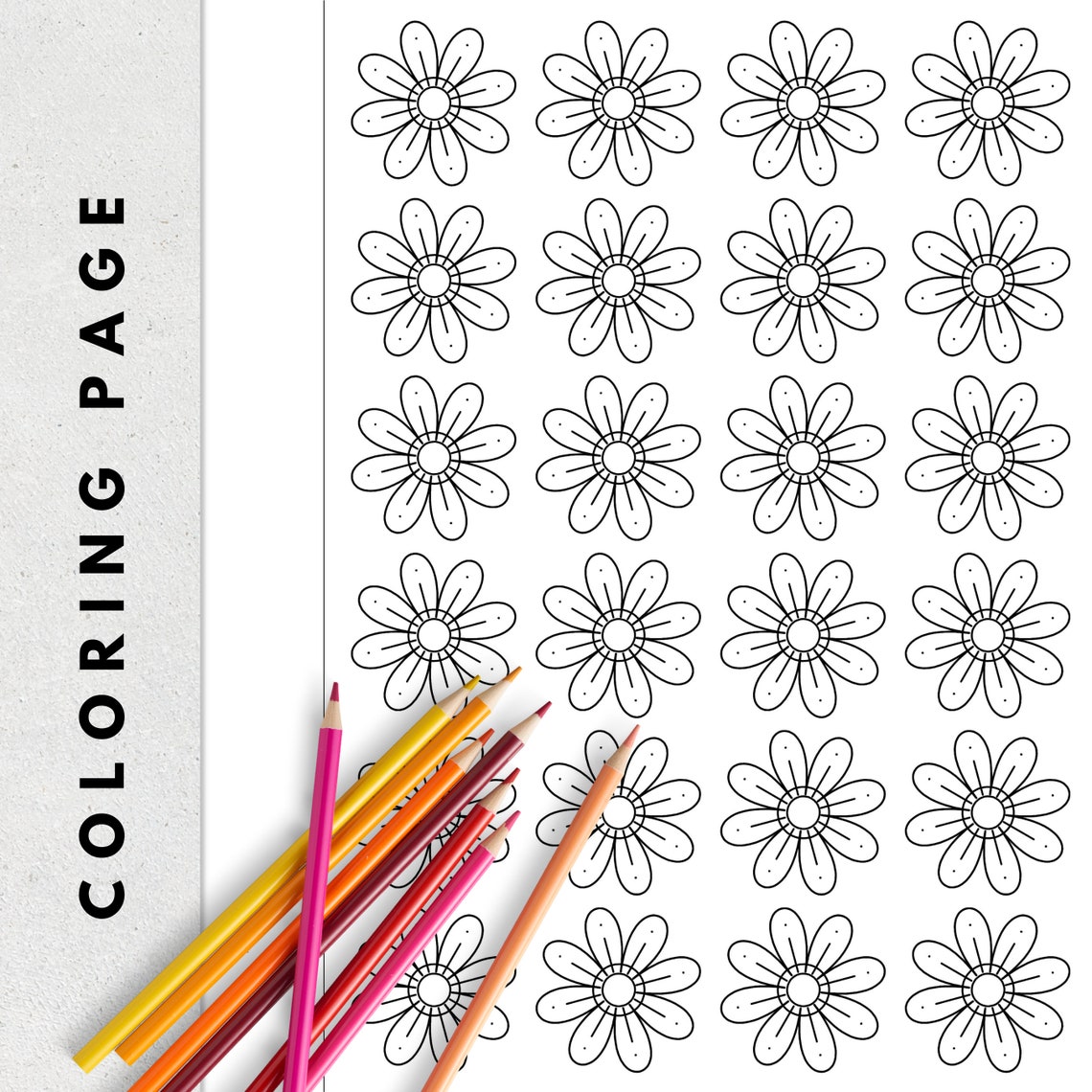 Stress Relief Floral Pattern Coloring Symmetrical Creativity - Etsy
