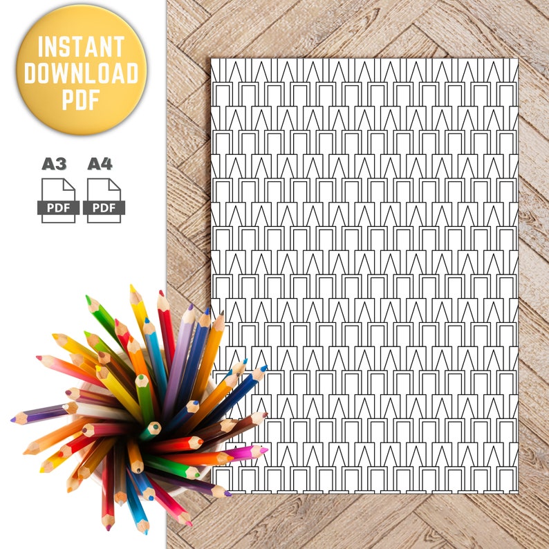 Printable A3 A4 PDF Patterns Coloringadult Coloring Page | Etsy