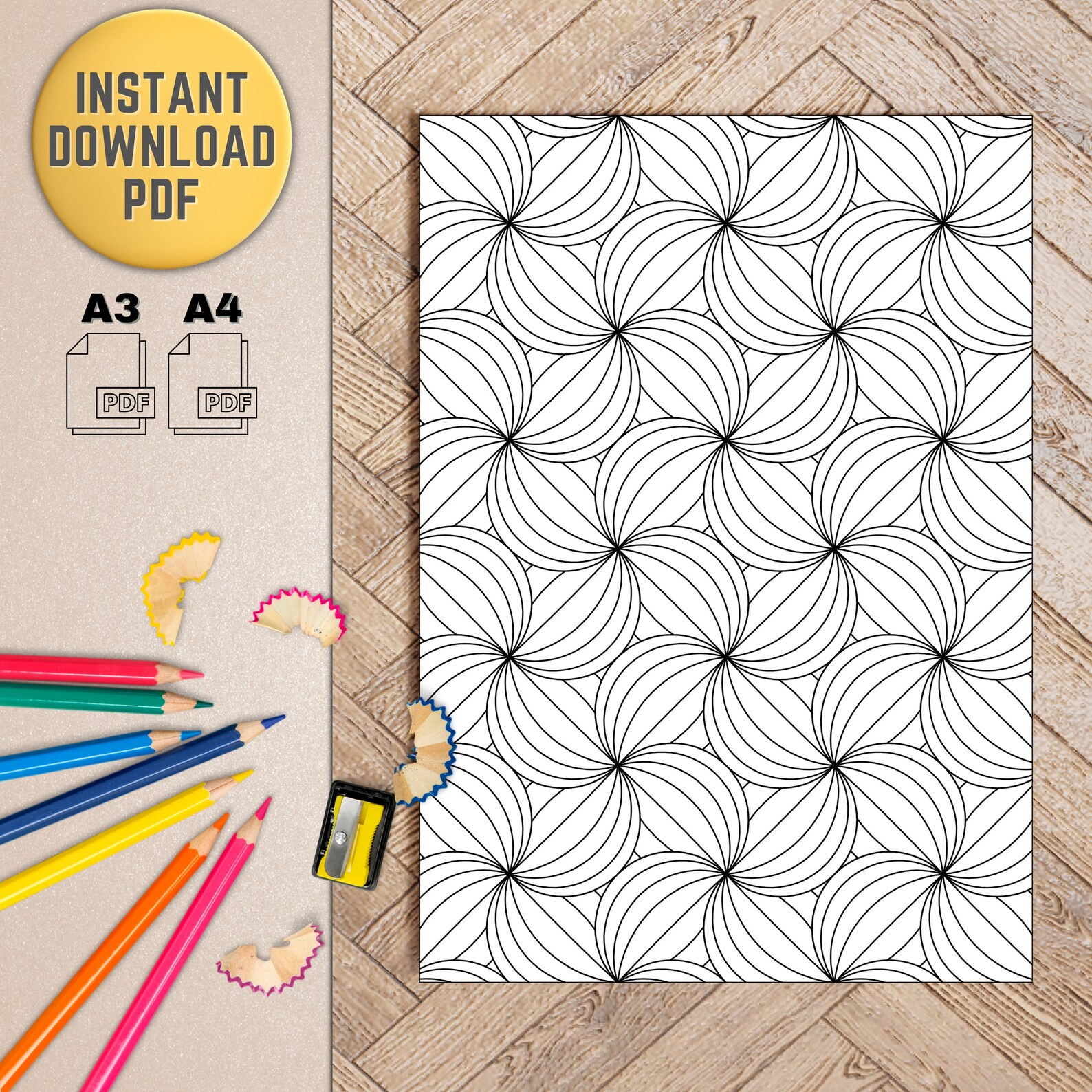Abstract Pattern Colouring Page Pdf, Therapeutic Abstract Coloring ...