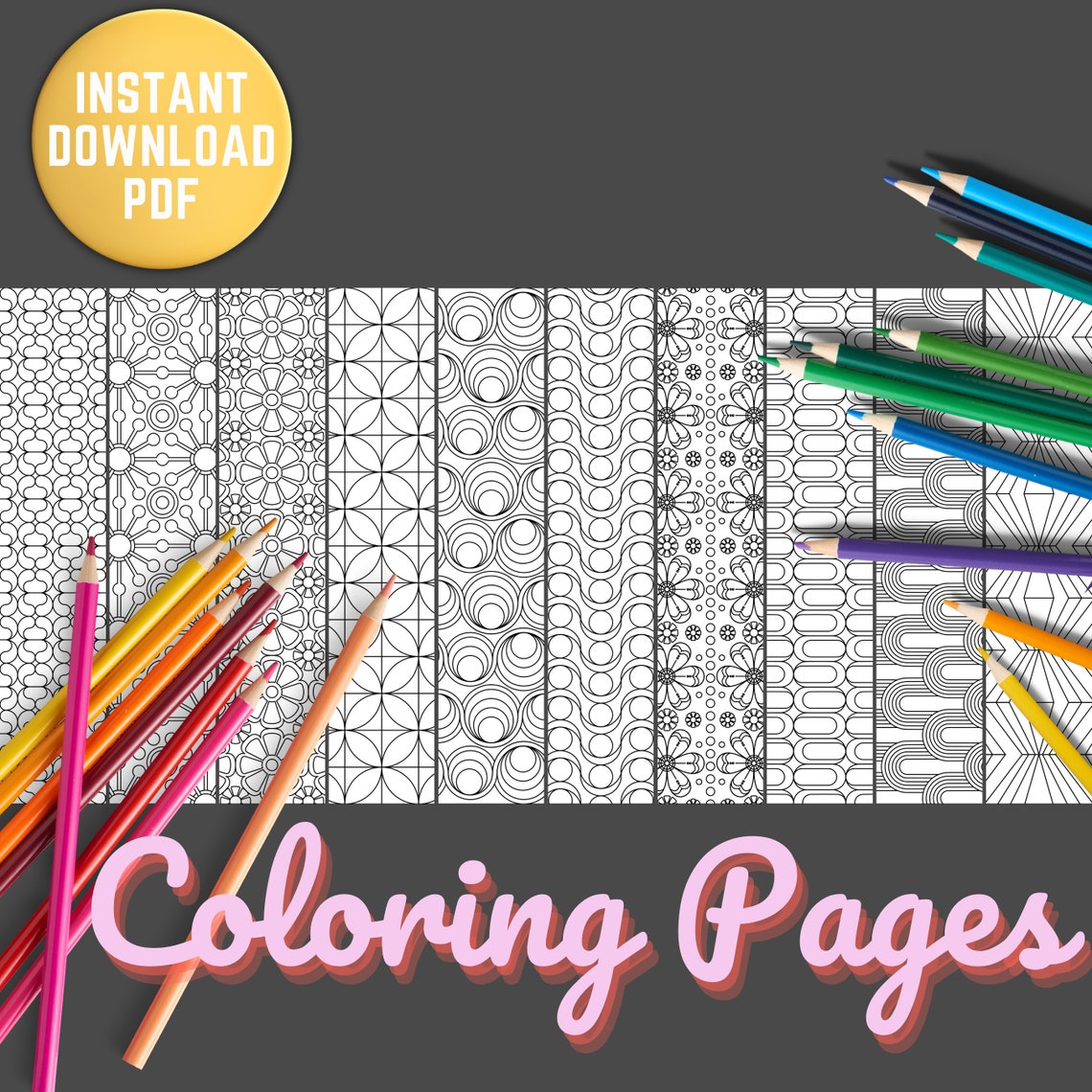 Geometric Design Adult Colouring Book, Geometric Shapes and Pattern ...