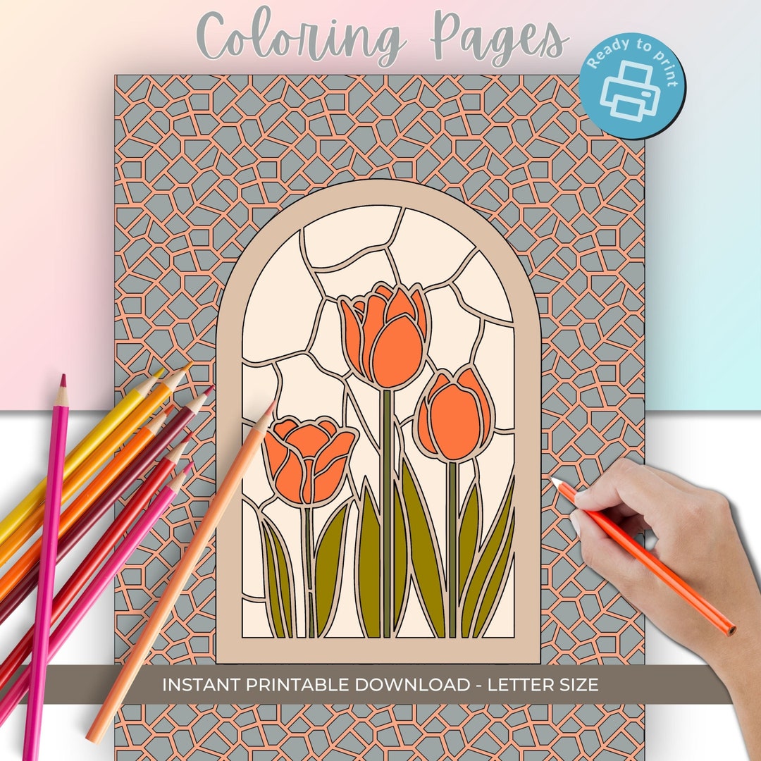 Flower Coloring Pages Floral Coloring Pages Relaxing Stress Relief ...