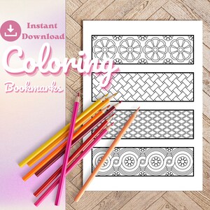Printable Bookmarks PDF Coloring Cute Bookmark Stress Relief - Etsy