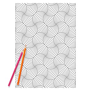 Abstract Wave Pattern Coloring Page Retro Themed Therapeutic - Etsy