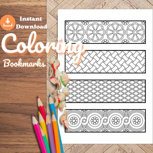 Printable Bookmarks PDF Coloring Cute Bookmark Stress Relief - Etsy