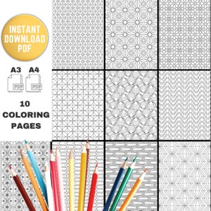 Geometric Design Adult Colouring Book, Geometric Shapes and Pattern ...