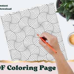 Abstract Wave Pattern Coloring Page Retro Themed Therapeutic - Etsy