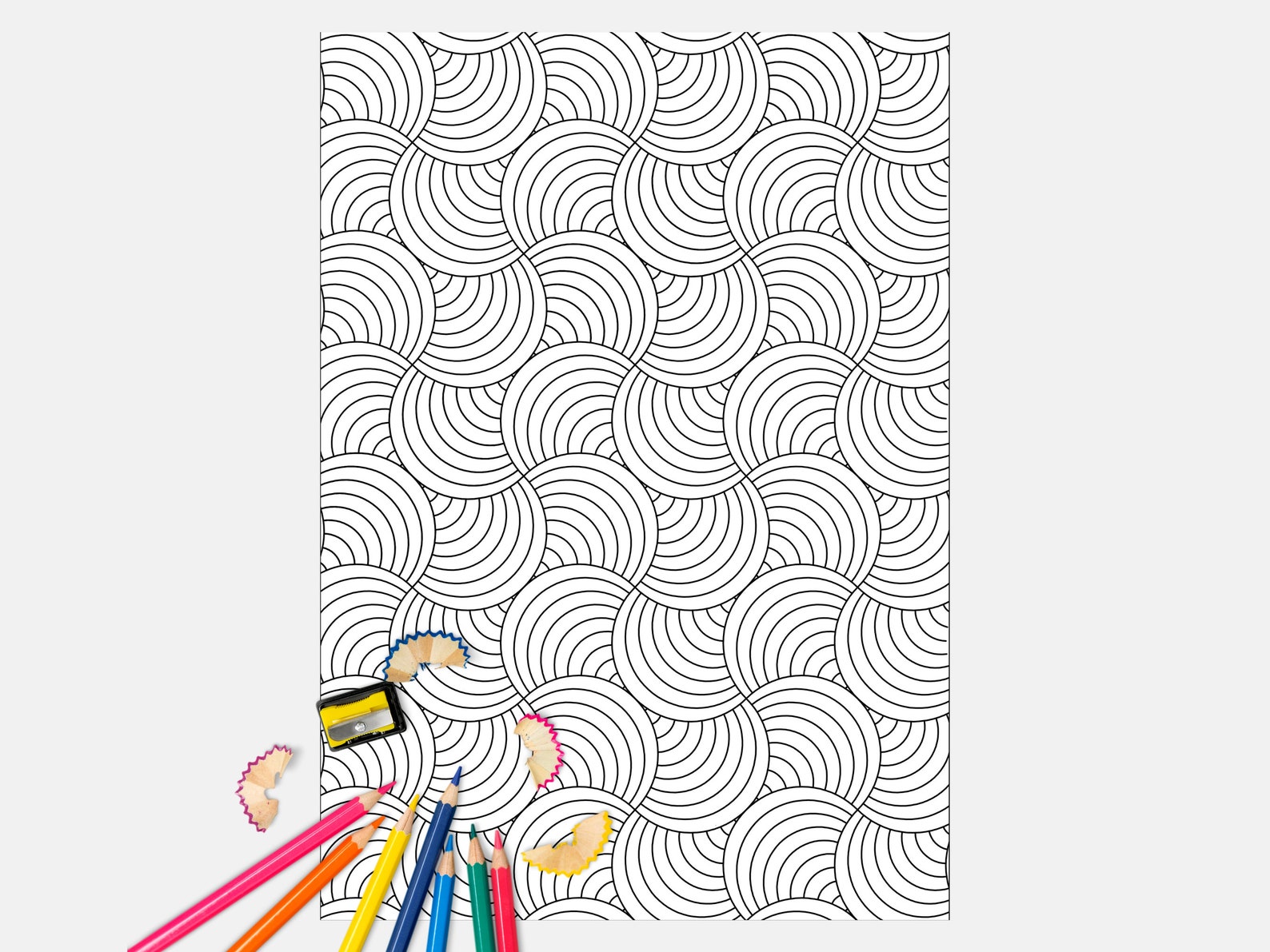 Abstract Wave Pattern Coloring Page Retro Themed Therapeutic - Etsy