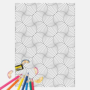 Abstract Wave Pattern Coloring Page Retro Themed Therapeutic - Etsy