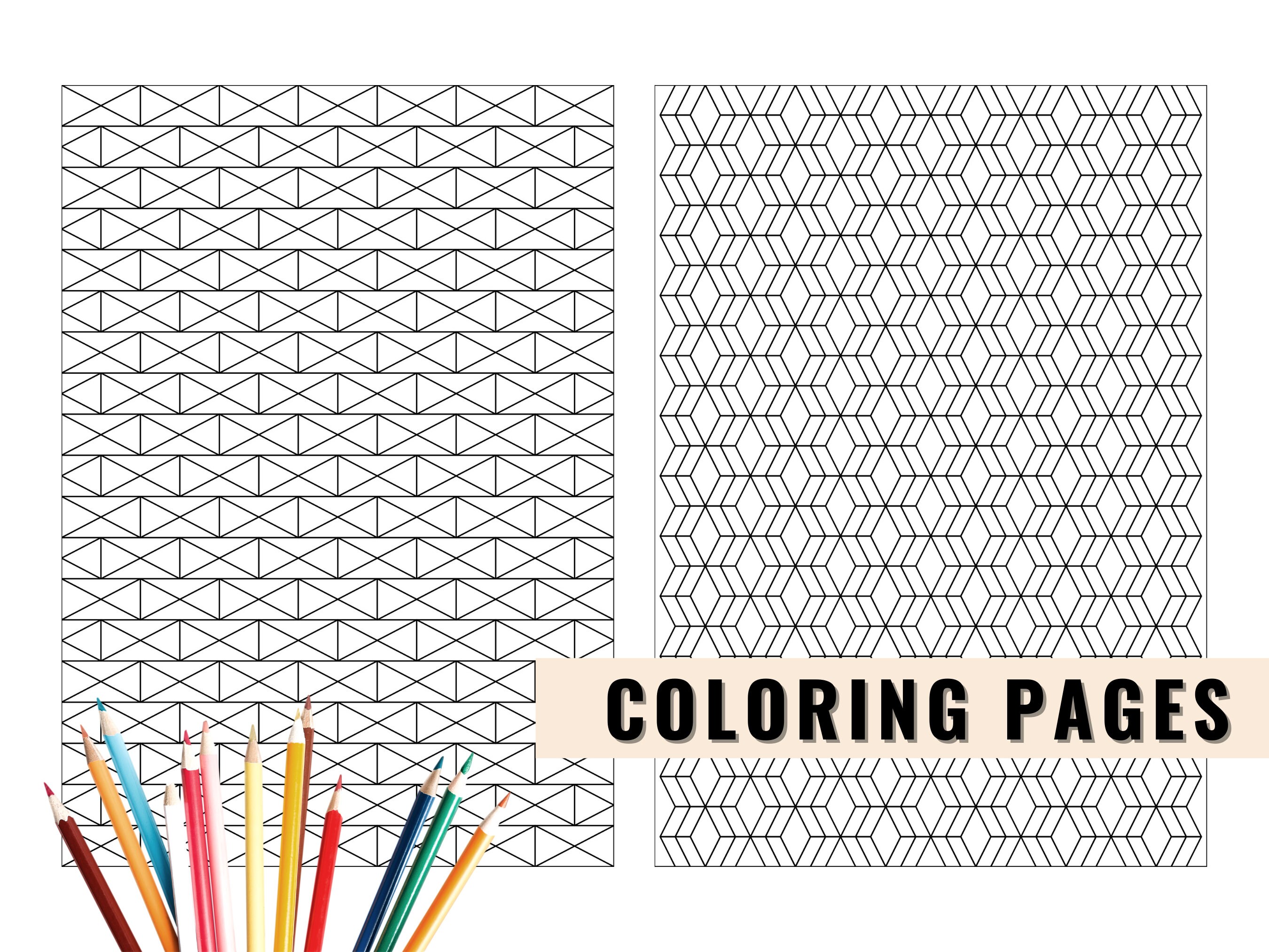 10 Printable Patterns Coloring Pages, A4 PDF Coloring,shapes Coloring ...