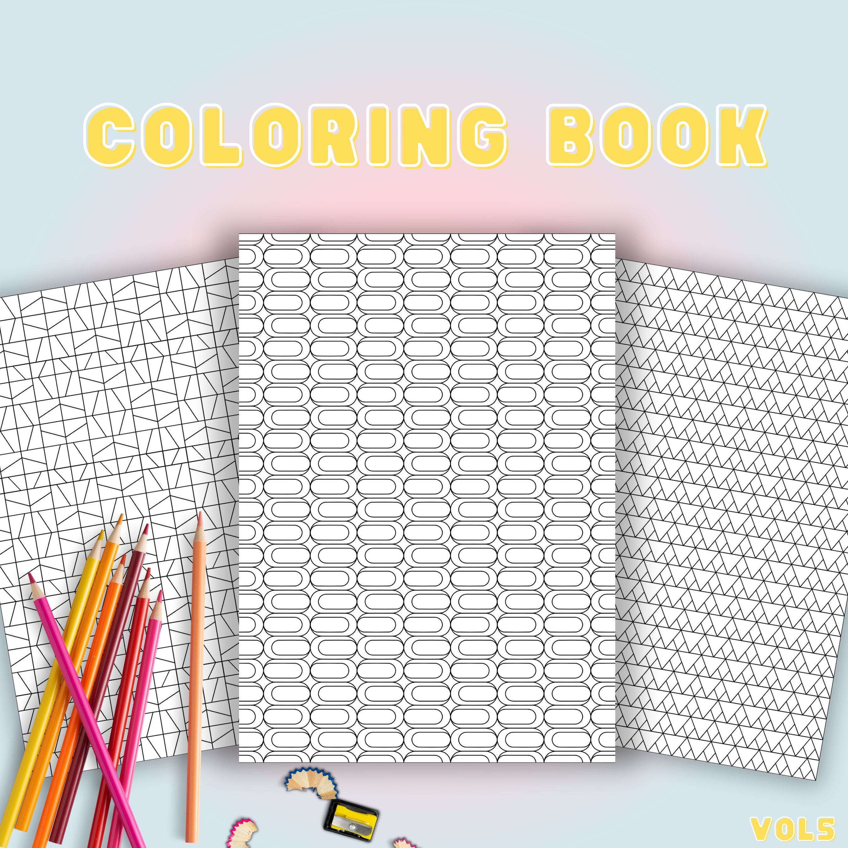 Geometric Coloring Book Seamless Pattern Coloring Pages abstract ...