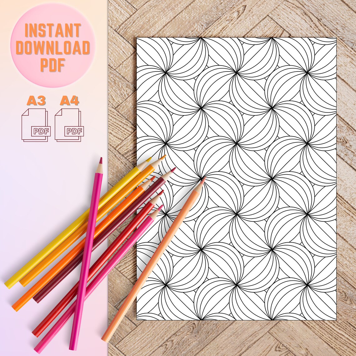 Abstract Pattern Colouring Page Pdf, Therapeutic Abstract Coloring ...