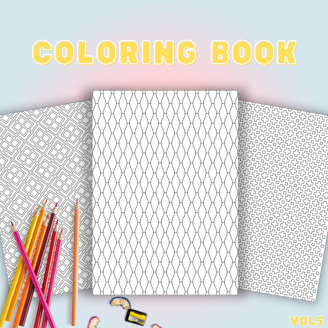 Geometric Coloring Book | Seamless Pattern Coloring Pages |abstract ...