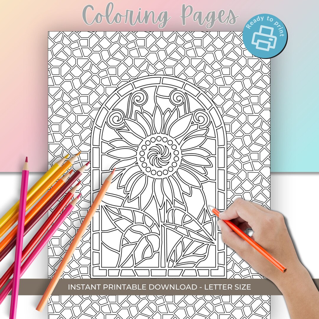 Flower Coloring Pages Floral Coloring Pages Relaxing Stress Relief ...