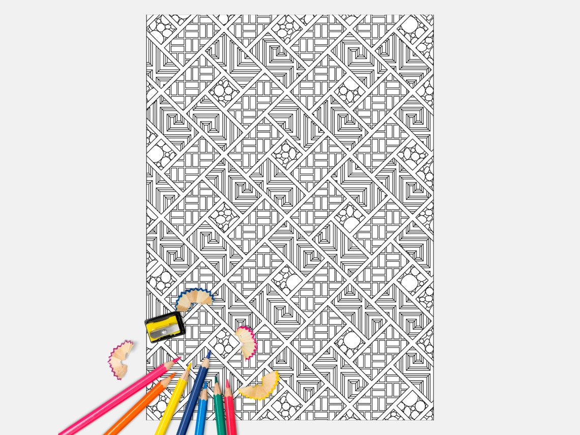 Zendoodle Geometric Art PDF Coloring Different Geometric - Etsy