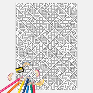 Zendoodle Geometric Art PDF Coloring Different Geometric - Etsy