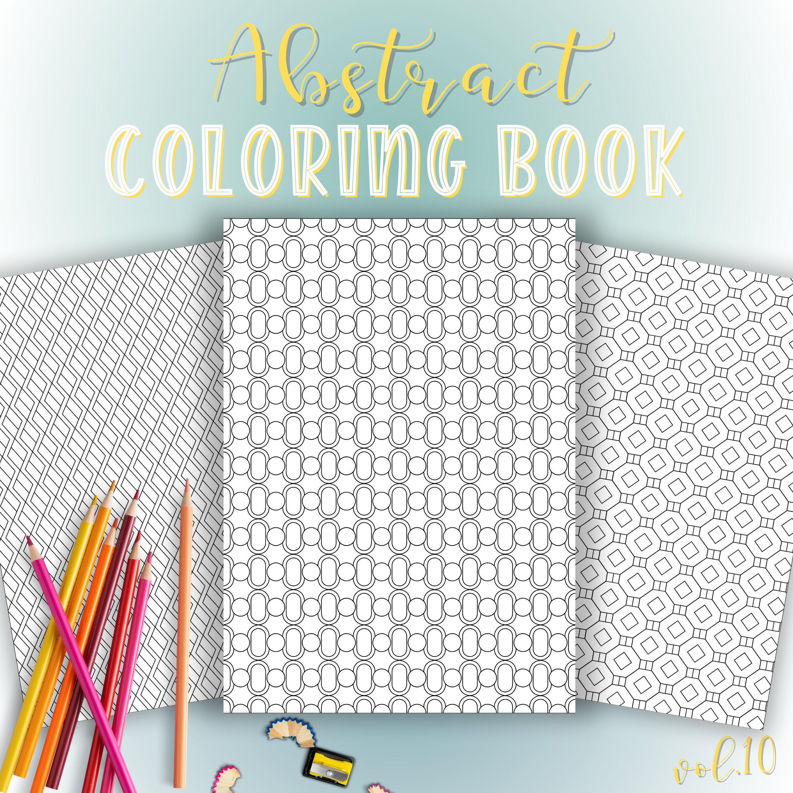 Abstract Geometric Coloring Pages | Minimalist Pattern Art for Stress ...