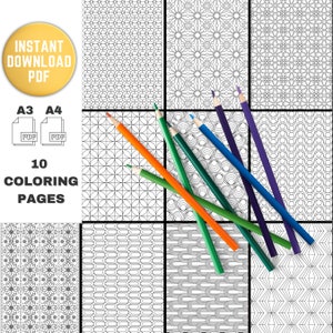 Geometric Design Adult Colouring Book, Geometric Shapes and Pattern ...