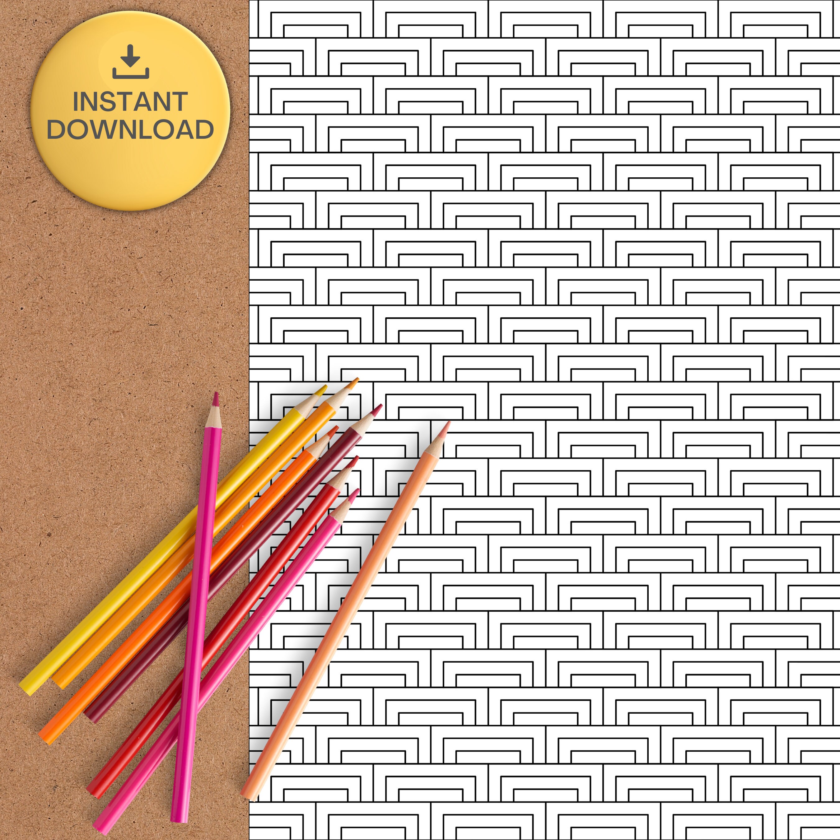 Seamless Abstract Coloring Page, Creativity Modern Pattern Instant ...