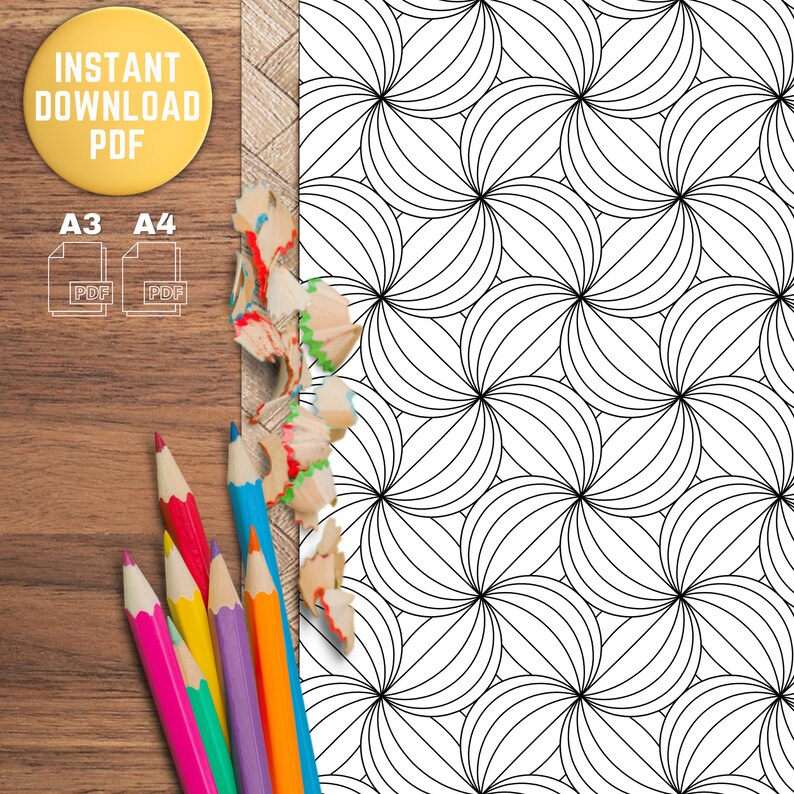 Abstract Pattern Colouring Page Pdf, Therapeutic Abstract Coloring ...