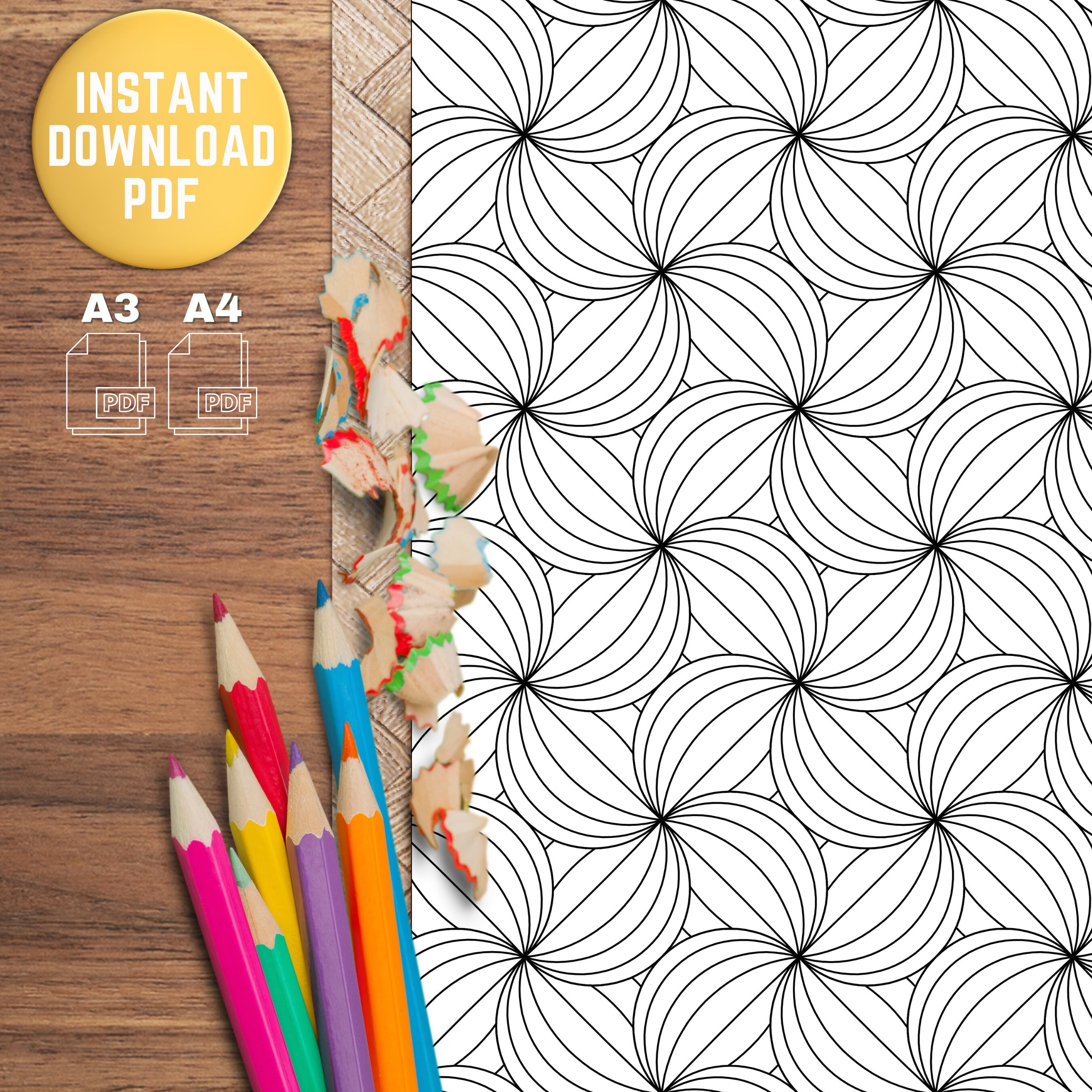 Abstract Pattern Colouring Page Pdf, Therapeutic Abstract Coloring ...