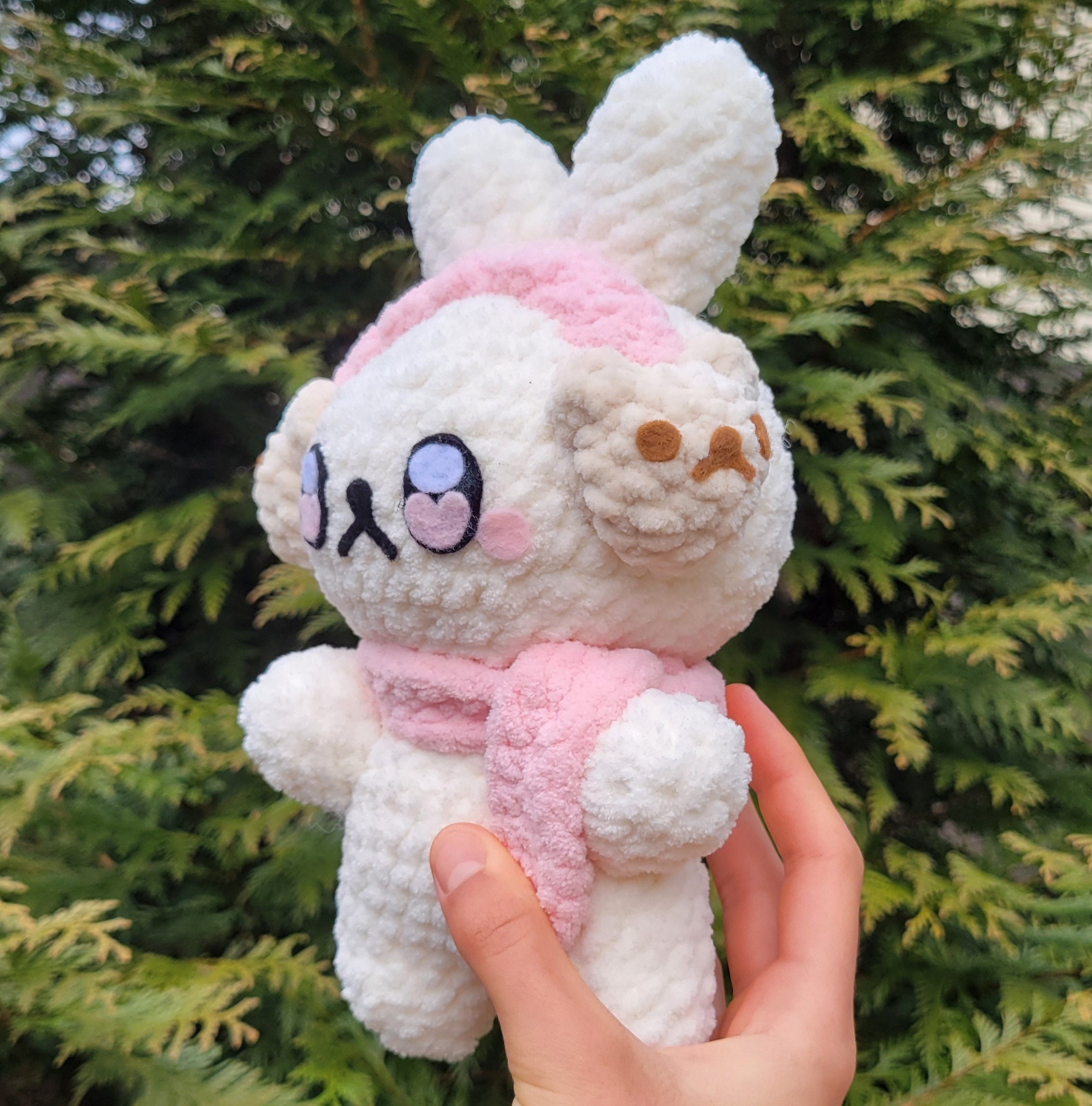 Snow Bunny Crochet Plushie Amigurumi, Plush, Winter, Kawaii - Etsy
