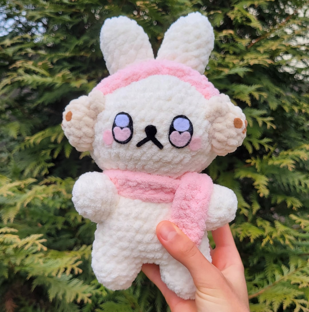 Snow Bunny Crochet Plushie Amigurumi, Plush, Winter, Kawaii - Etsy