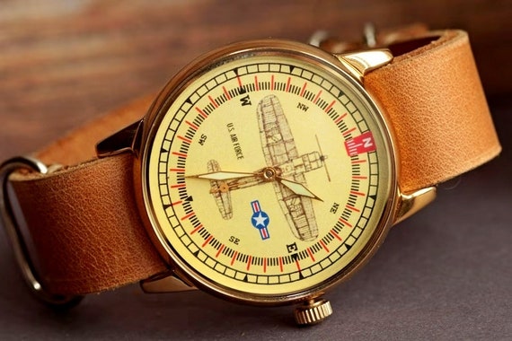 Unique mens watch POBEDA aircraft Mechanical Watch - Gem
