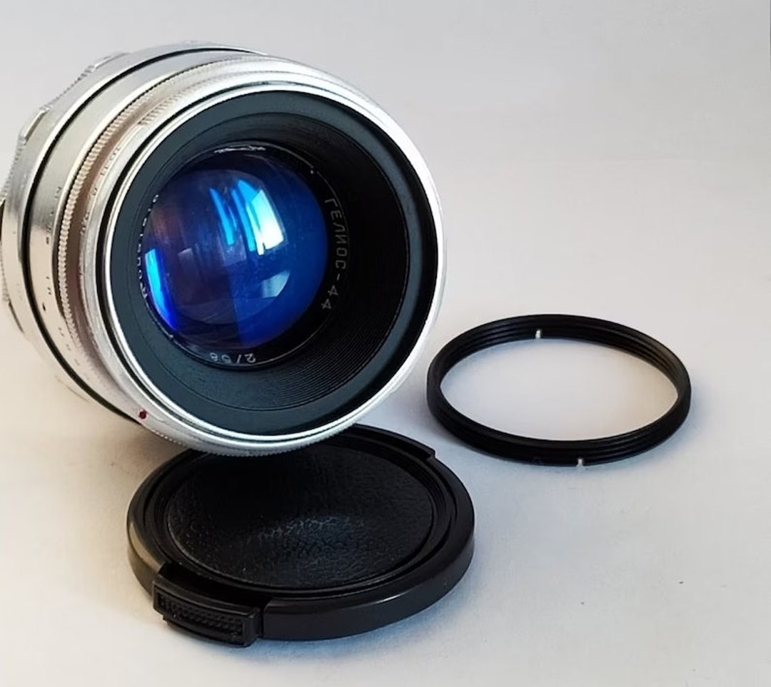 Helios 44 2/58mm M39/M42 Lens Mount 8 Blades Silver Soviet Vintage Lens ...