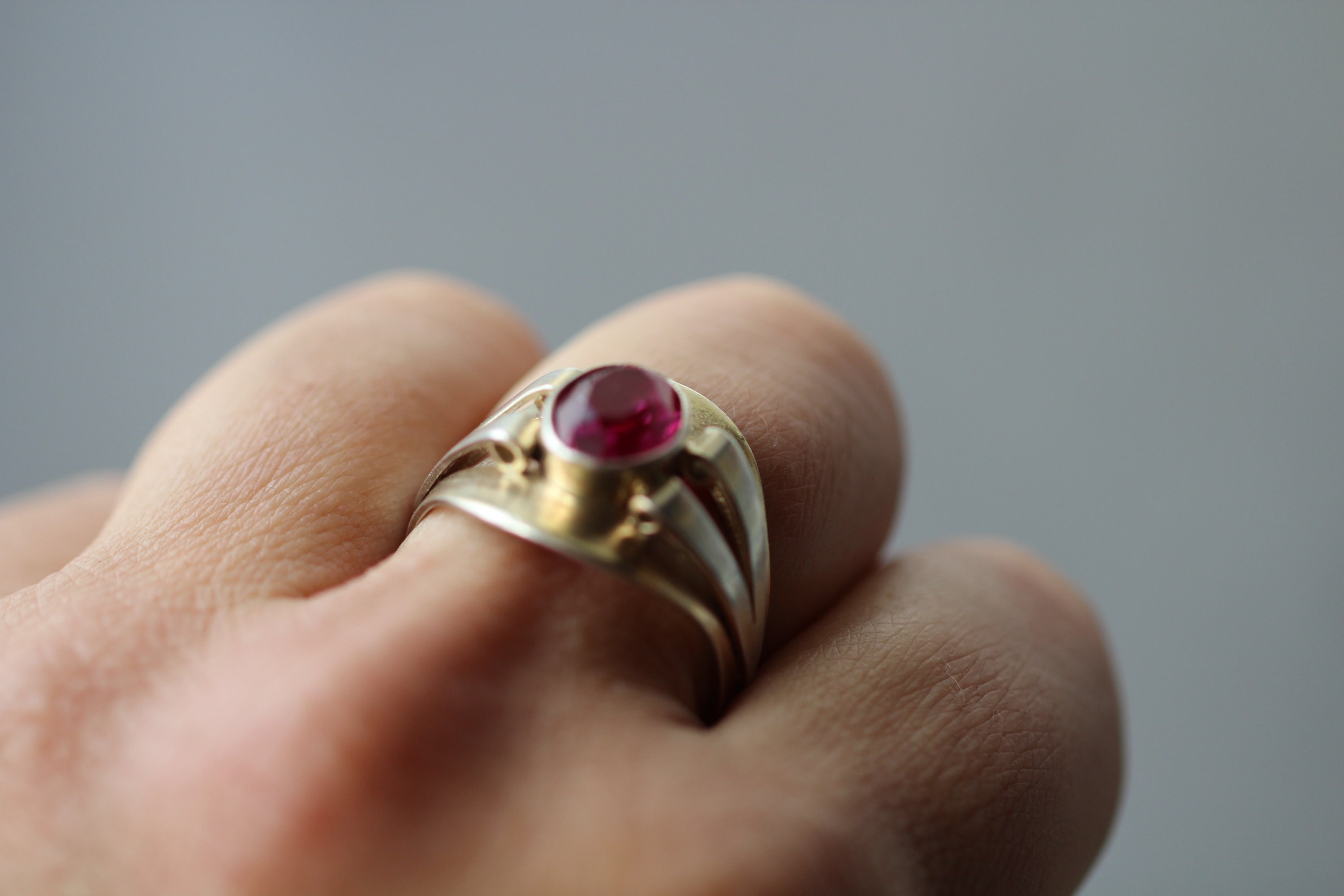 Natürlicher Granat Ring 875 Sterling Silber Granat Ring | Etsy