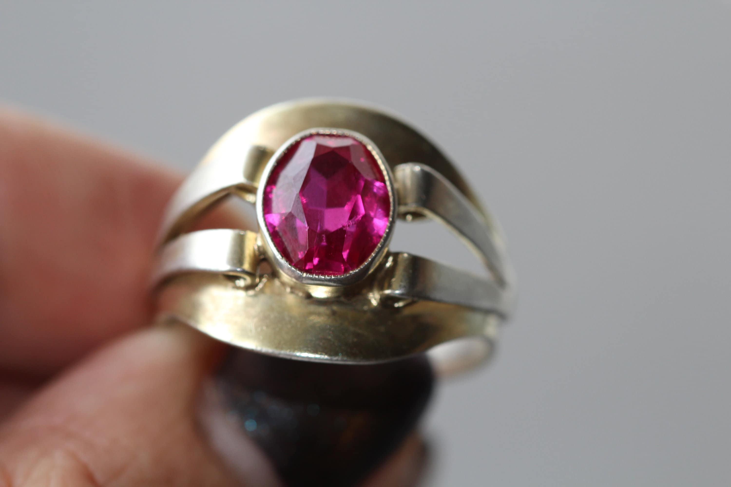 Natürlicher Granat Ring 875 Sterling Silber Granat Ring | Etsy