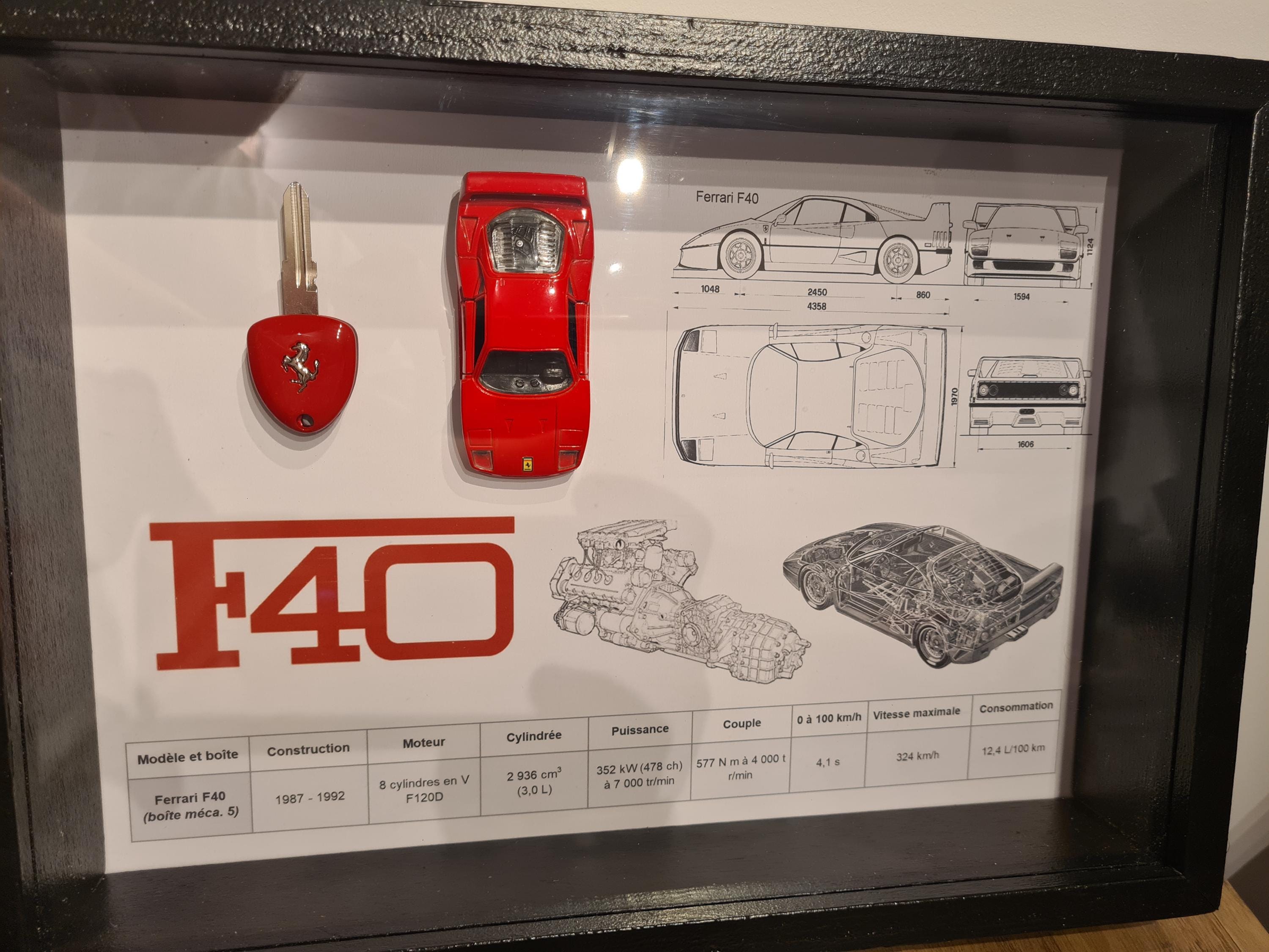 Ferrari F40 Key Frame - Etsy