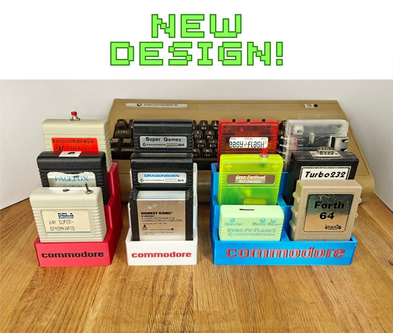 Commodore C64 Plug-in Cards/game Modules Organizer and Display - Store ...