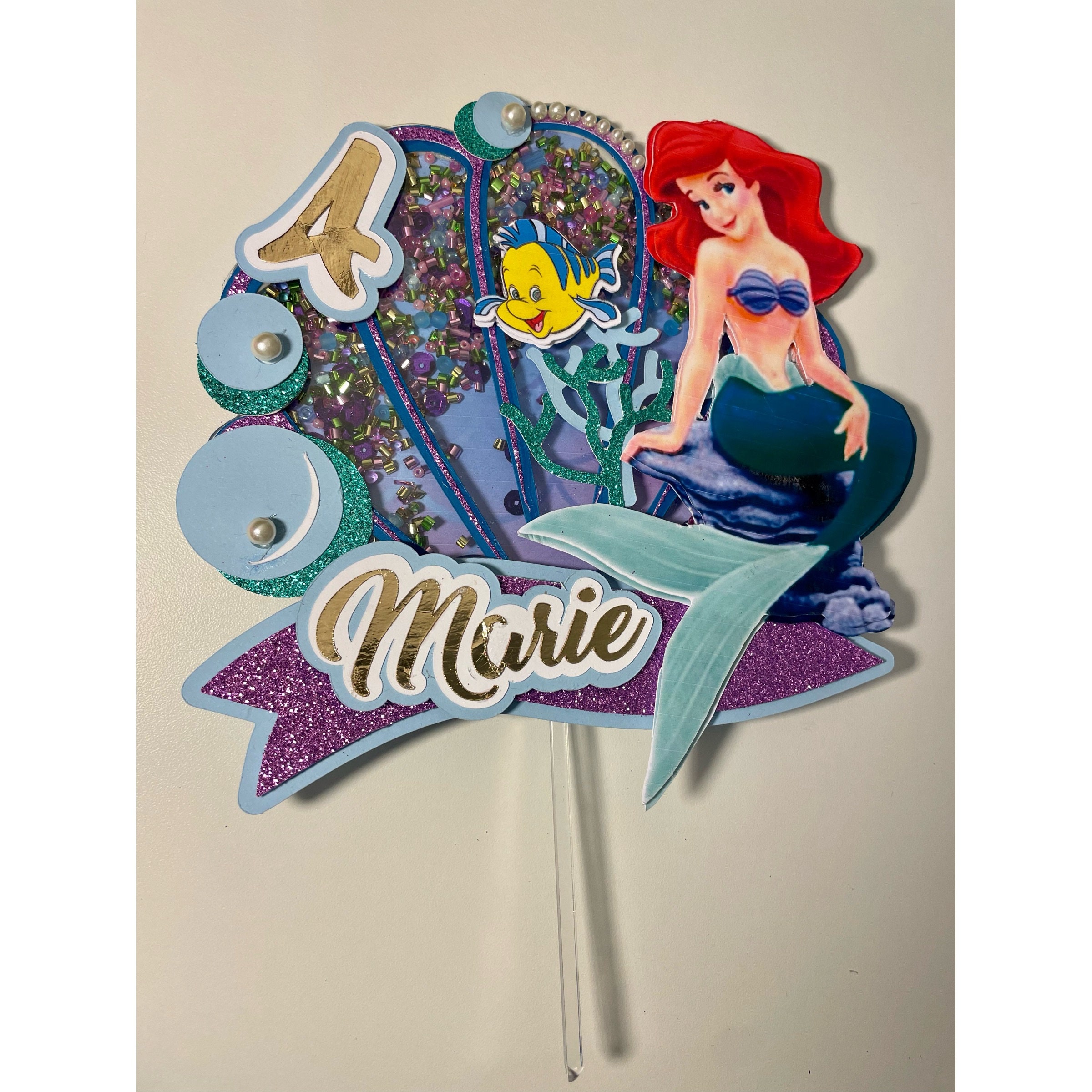 The Little Mermaid, SHAKER Cake Topper, Princess Birthday, Princess ...