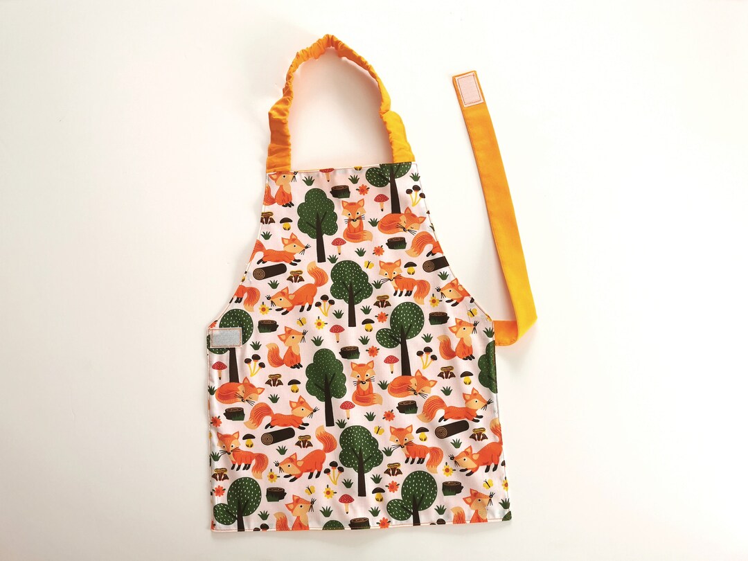 Montessori Apron 3-4 Years Fox Child Sized Apron - Etsy