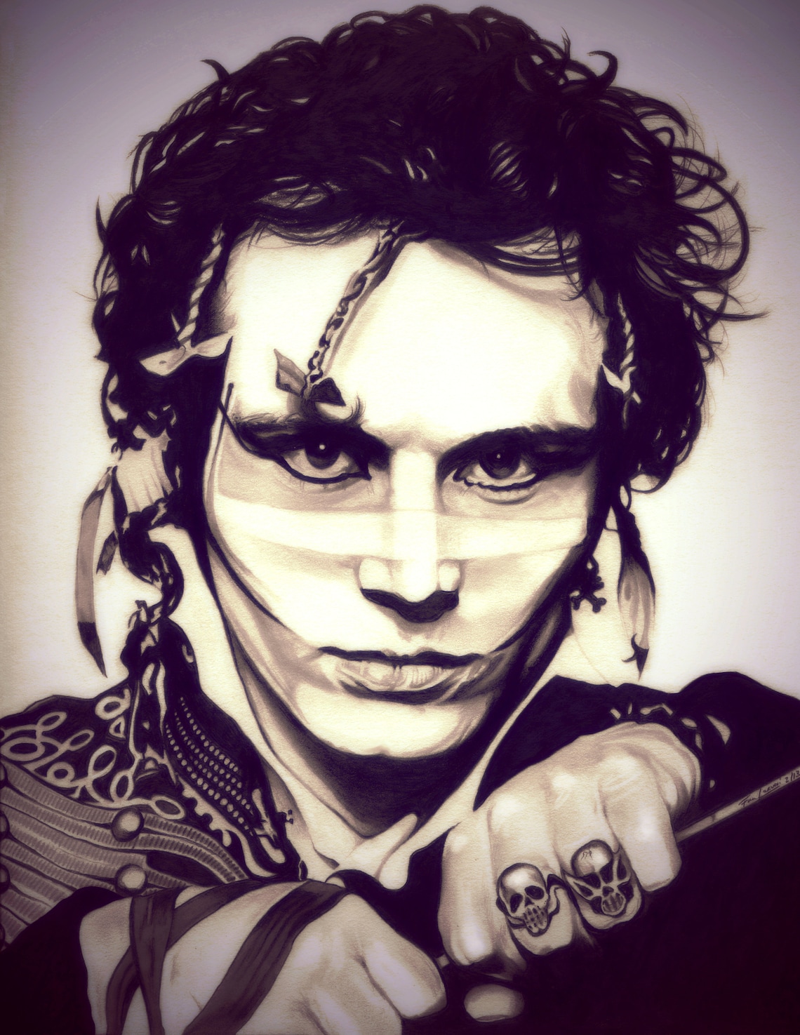 2013 adam Ant, Strip signed Print Originally Hand Drawn in Graphite - Etsy