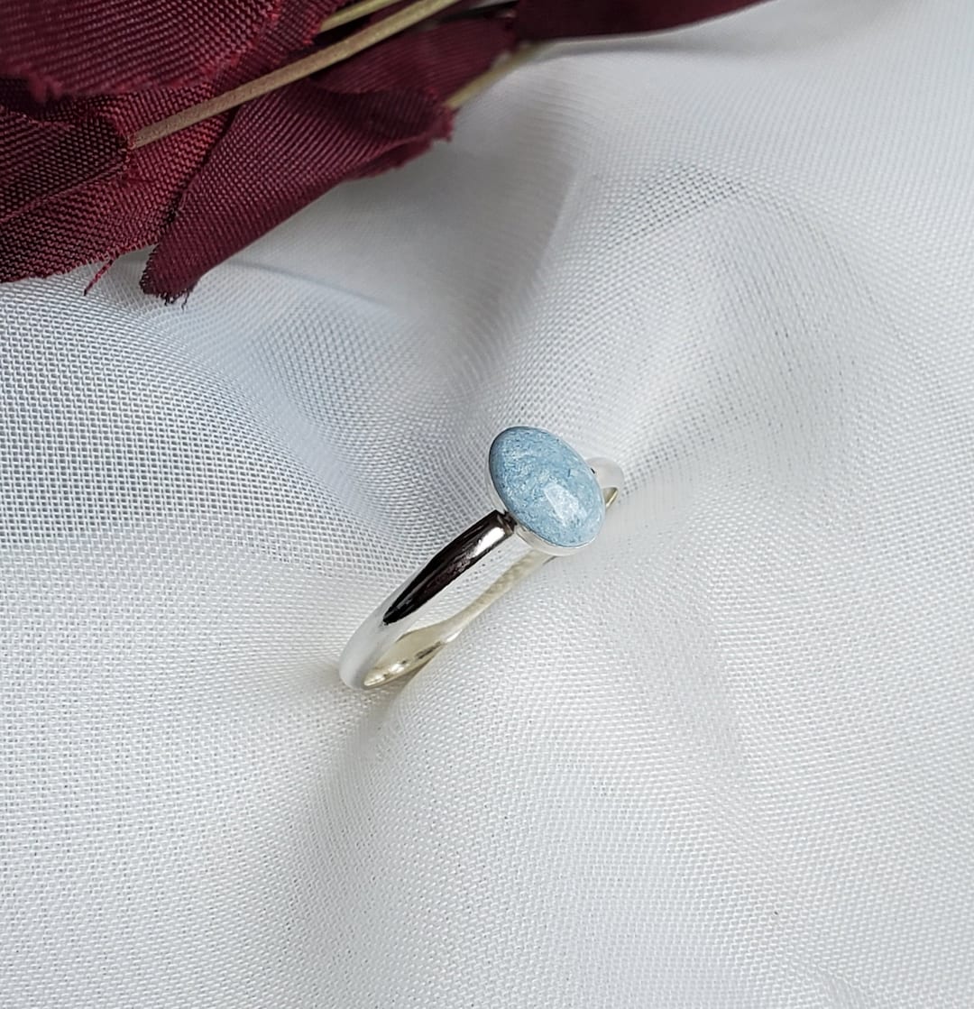 Sterling Silver Cremation Ring-oval Setting Silver Ring- Opal Ring ...