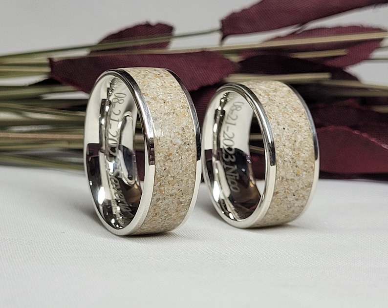 Beach Sand Ring Wedding Bands Sand Rings Stainless Steel - Etsy