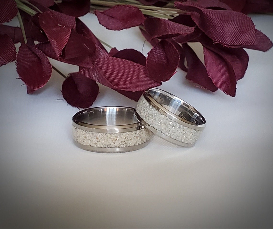 Beach Sand Ring Wedding Bands Sand Rings Stainless Steel - Etsy