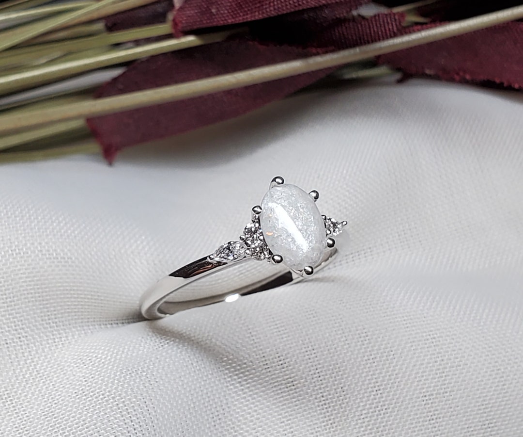 Oval Memorial Ring: Sterling Silver Ashes or Breast Milk Keepsake - Etsy