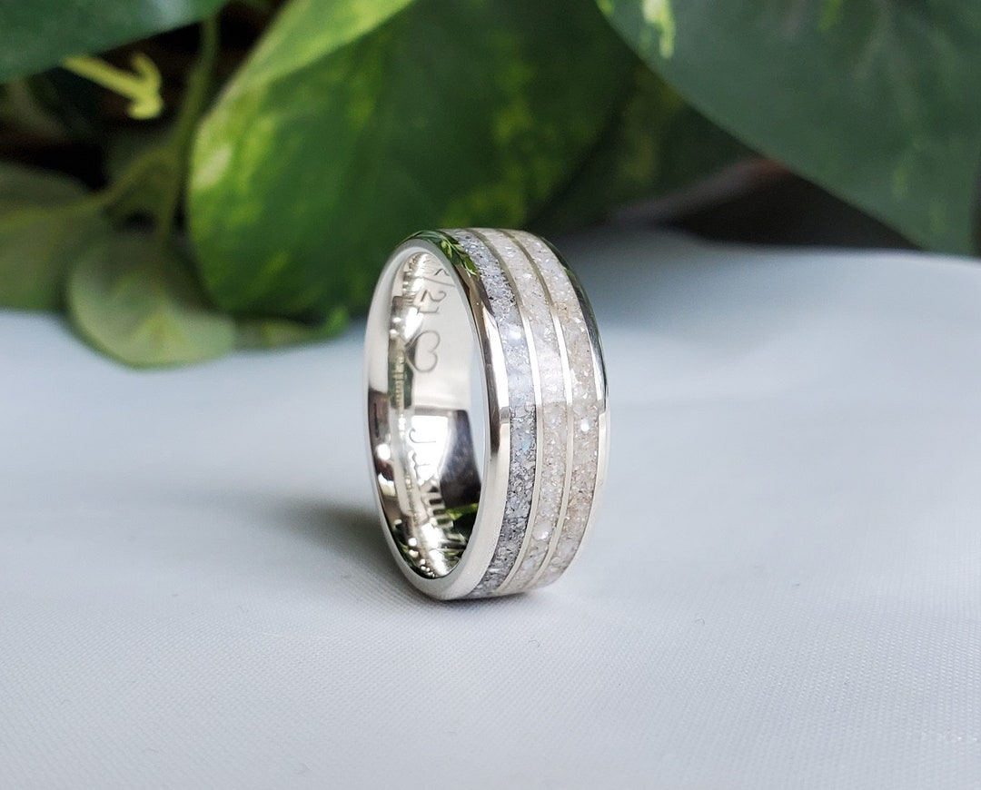Memorial Cremation Ring 3 Channel - Pet Loss Jewelry - Ash Ring - Hair ...