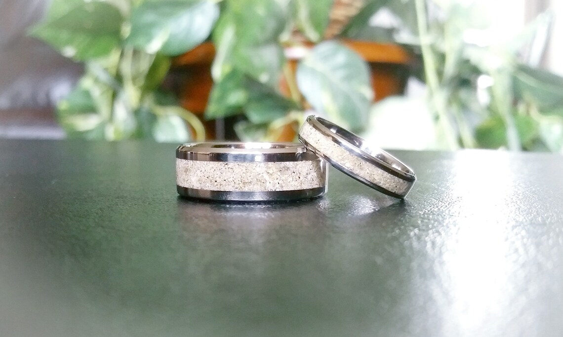 Beach Sand Ring Wedding Bands Sand Rings Stainless Steel - Etsy