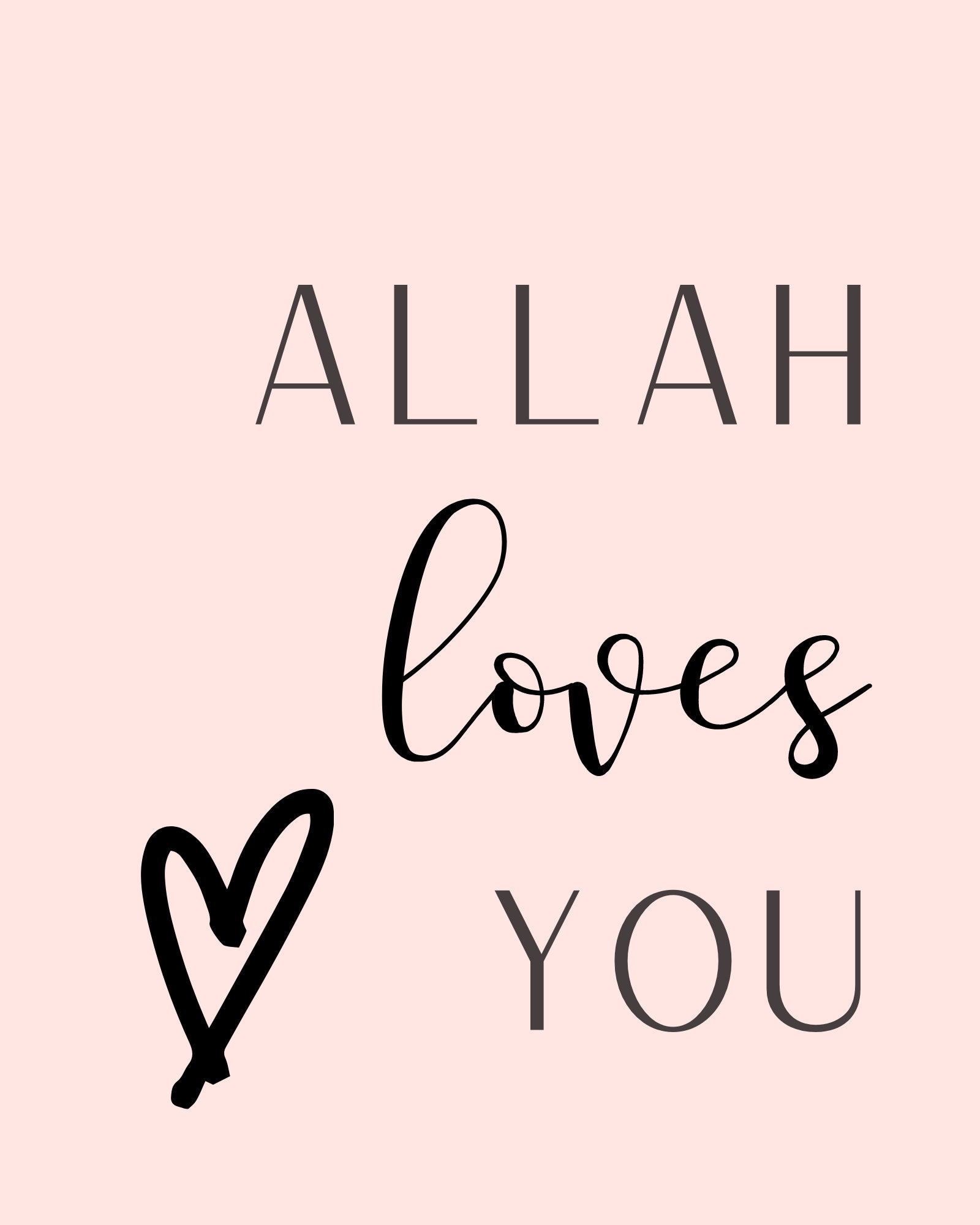 Allah Loves You - Islamic Printable Art | Islamic Wall Art | Islamic ...