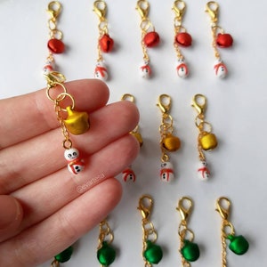 Cute Micro Snowman Christmas Charm With Mini Ring Bell, Hand Sculpted ...