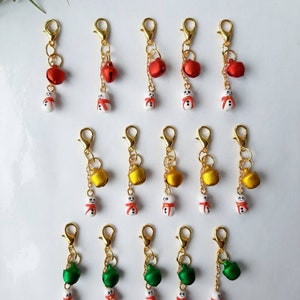 Cute Micro Snowman Christmas Charm With Mini Ring Bell, Hand Sculpted ...