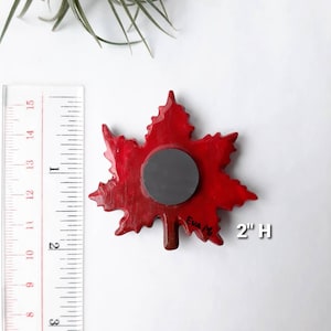 Handmade Canada Maple Leaf Resin Fridge Magnets, Hand Painted Magnet ...
